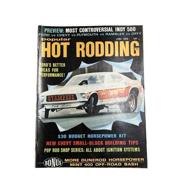 POPULAR HOT RODDING Magazine June 1969 Most Controversial Indy 500 £7. ...