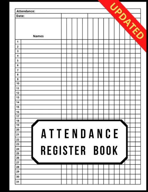 ATTENDANCE REGISTER BOOK: Class Record Book with 30 Names Per Page, Attendance £8.55 - PicClick UK