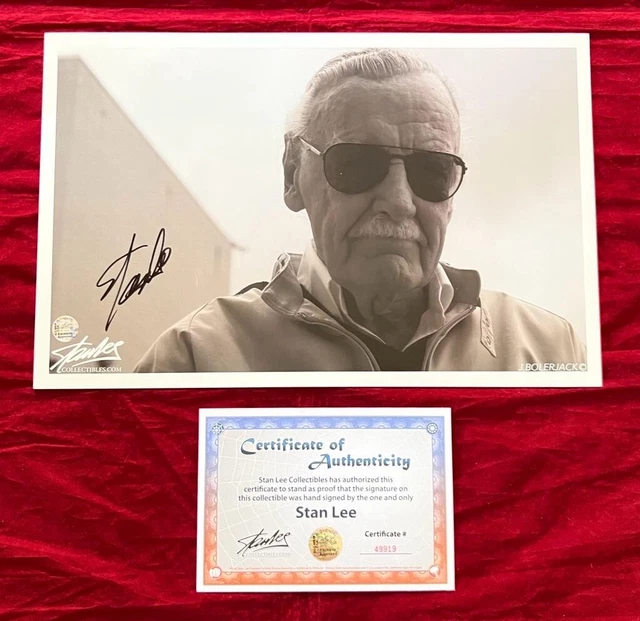 STAN LEE B/W Close-Up Photo Litho Signed by Stan Lee with COA!! Marvel ...