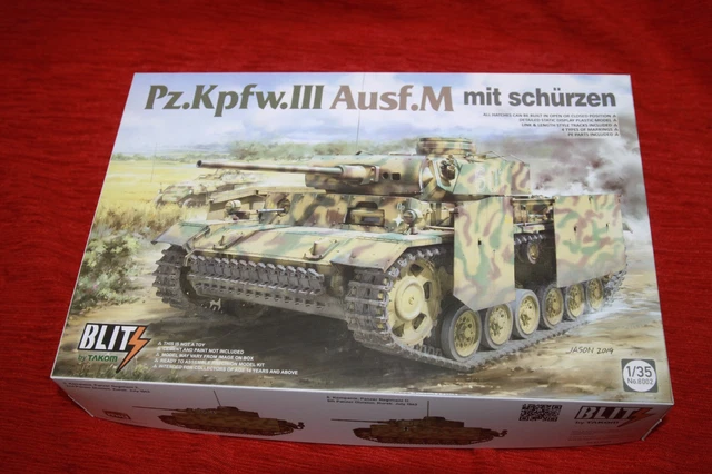 1:35 MODELLBAUSATZ TAKOM 8002 Panzer III Ausf.M mit Schürzen OVP EUR 27 ...