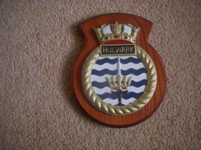 ROYAL NAVY HMS Bulwark ships crest £21.50 - PicClick UK