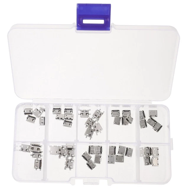 100 PCS 5-PIN Replacement Adapter Micro Usb Connector Socket Jack $26. ...