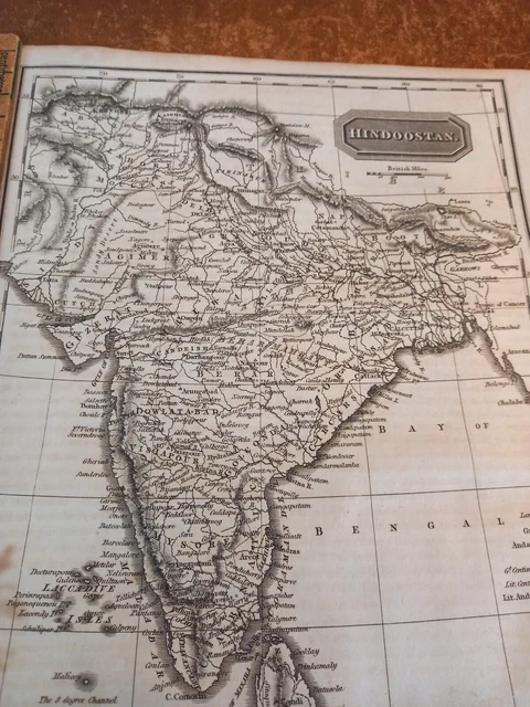 INDIA HINDOOSTAN ORIGINAL antique map 1834 Thomas Kelly plate £6.00 ...