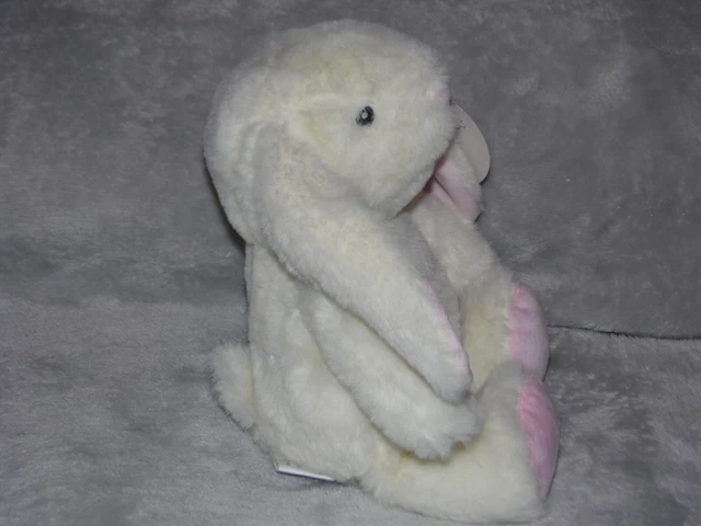 B&M RABBIT SOFT toy white bunny comforter pink feet ears £13.45 ...