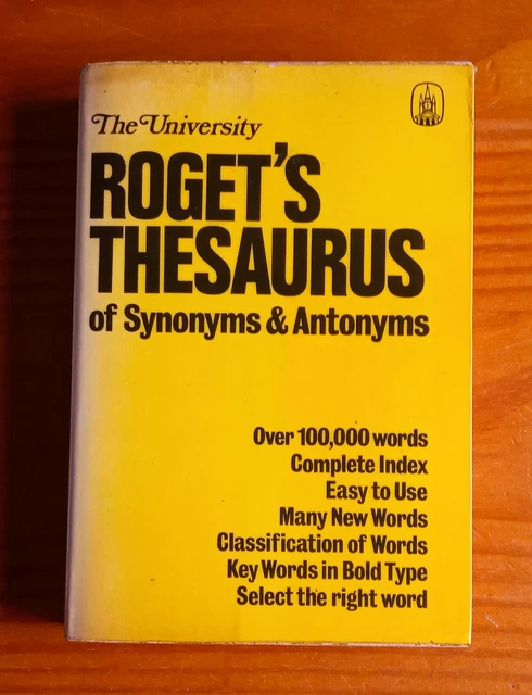 ROGET'S THESAURUS OF synonyms & antonyms ( Peter Mark Roget ) EUR 5,00 ...