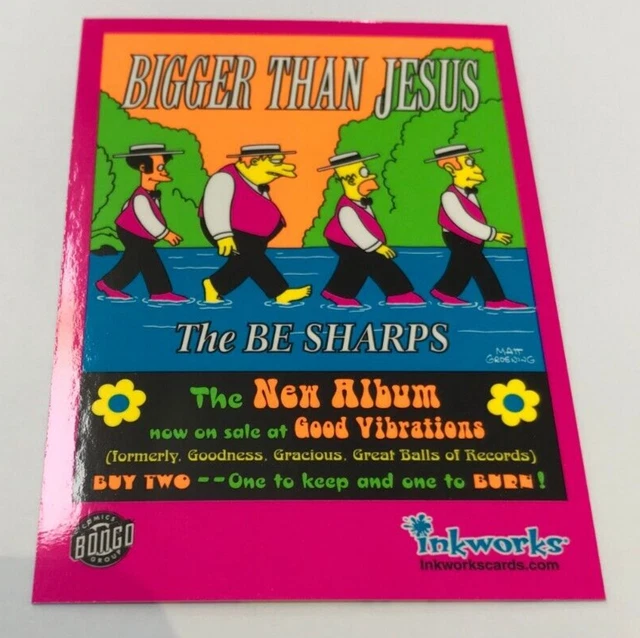 INKWORKS 2001 THE Simpsons Mania Trading Card Blacklight Chase Card S6 ...