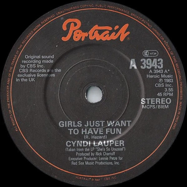 CYNDI LAUPER - Girls Just Want To Have Fun - Used Vinyl Record 7 ...