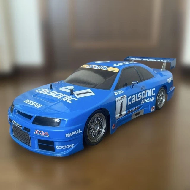 TAMIYA 1/10 CALSONIC SKYLINE GT-R RC Electric Car TL-01 4WD Used Tested ...