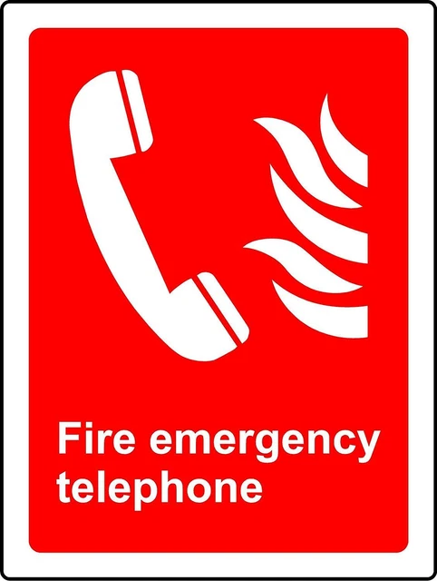 FIRE EMERGENCY TELEPHONE Safety sign £2.69 - PicClick UK
