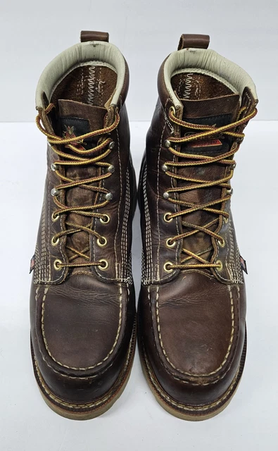 THOROGOOD MOC TOE 6" Mens Size 10 D Brown Leather Lace Up Steel Toe ...