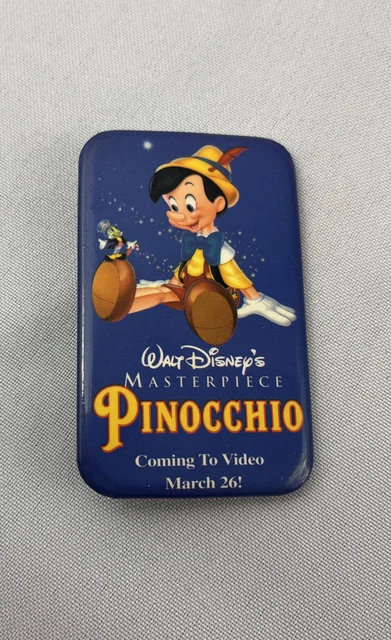 DISNEY'S PINOCCHIO MASTERPIECE Video VHS Pre-Release Promotional Pin ...