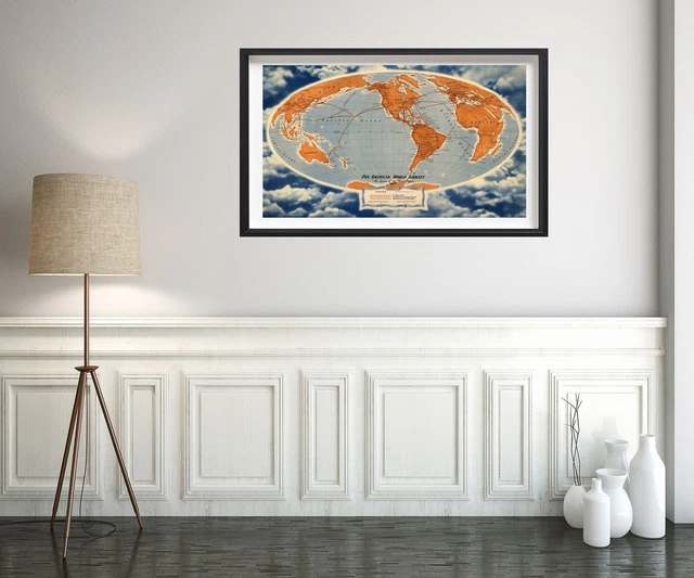 1947 MAP OF Pan American world airways | The system of the flying ...