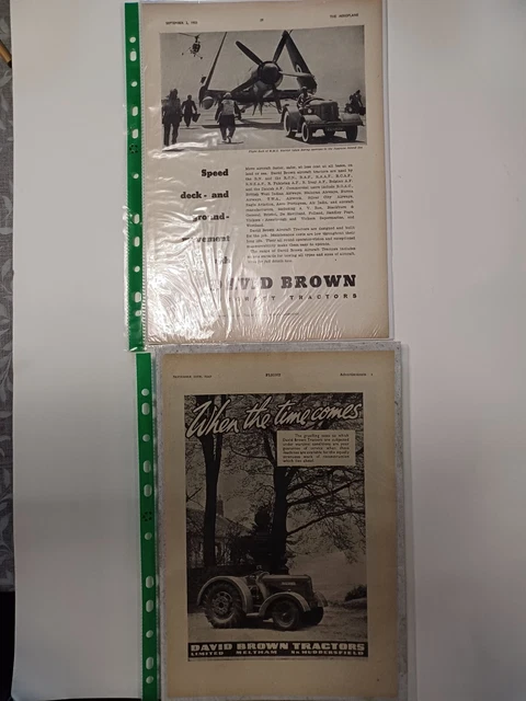 ORIGINAL DAVID BROWN Tractor Aircraft Tug Paper Pullouts 1942 1955... £ ...