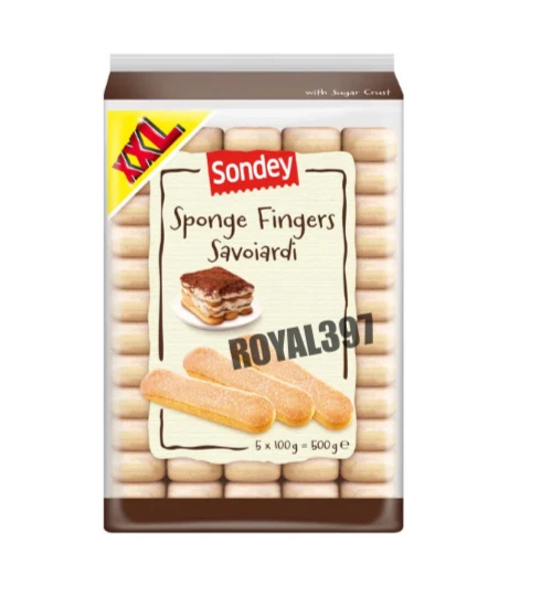 SONDEY SPONGE LADY Fingers Savoiardi with Sugar Crust - (5x100g) XXL ...
