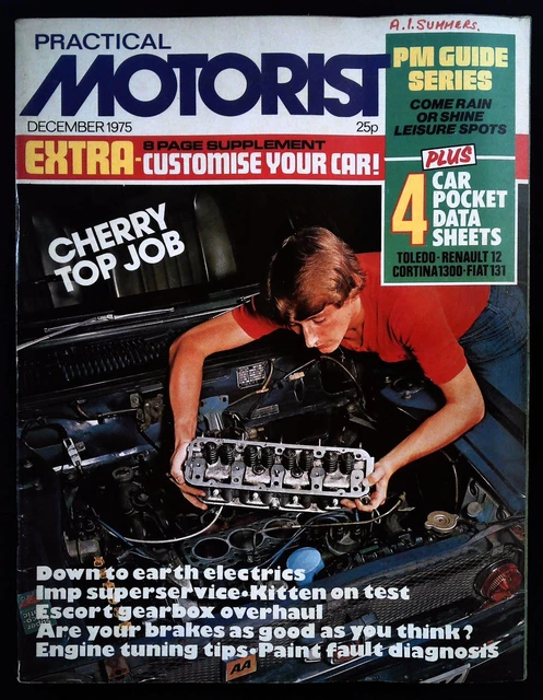PRACTICAL MOTORIST MAGAZINE December 1975 mbox2323 Cherry Top Job £4.95 ...