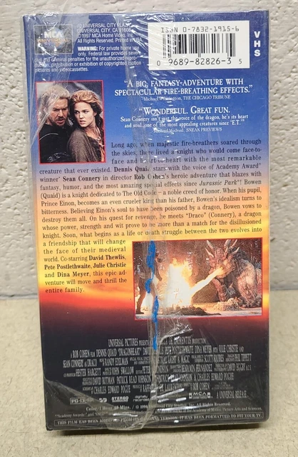 DRAGONHEART (VHS, 1997) Sean Connery, Dennis Quaid, David Thewlis ...