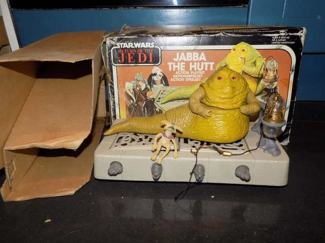 BOXED VINTAGE ROTJ Star Wars Jabba The Hutt Playset Complete Tri-logo ...