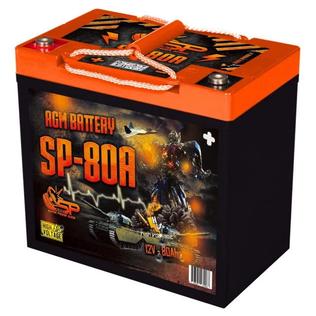 1 SP AUDIO SP-80A Batterie AGM 80 Ah pour Courses de Musique Spl 2600 ...