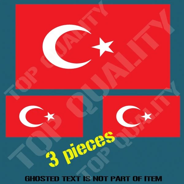 TURKEY TURKISH NATIONAL Flag Decal Sticker Hard Hat Vehicle Helmet ...
