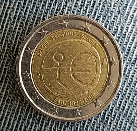 MONETA DA 2 Euro Omino Stilizzato Belgien Rara EUR 50,00 - PicClick IT