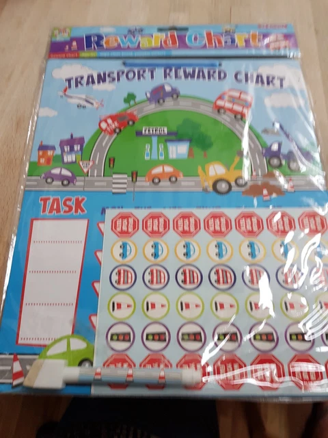 NEW CHILDS Transport Reward Chart Wipe Clean Board 3+ £3.99 - PicClick UK