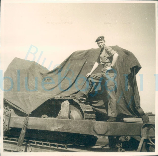 1950S BELGIAN ARMY Photo Soldier on covered tank 3.25x3.25" £9.07 ...