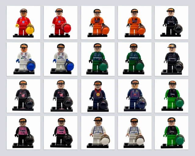 LEGO F1 FORMULA 1 Minifigure Full 2025 Grid Driver Line Up x20 ...