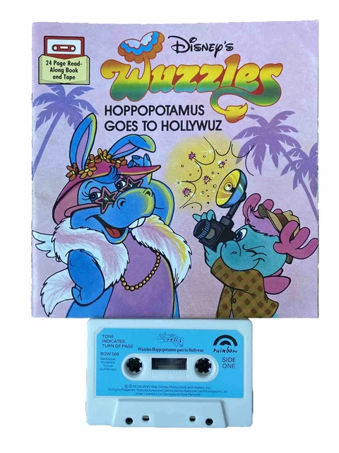AUDIO BOOK CASSETTE Tape Read Along Disney Wuzzles Hoppopotamus Goes To ...