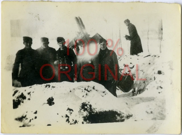 ELBING ELBLAG OSTPREUSSEN 1944/45 Winter Geschütz Stellung Soldaten ...