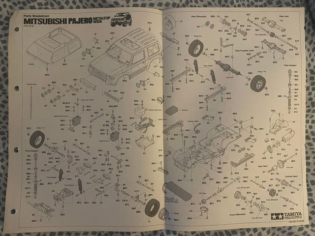 TAMIYA ORIGINAL EXPLODED Diagram Tamiya Service Guide Mitsubishi Pajero ...