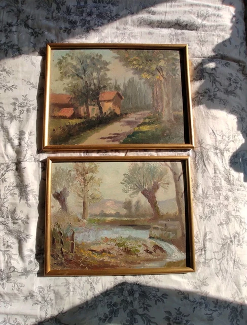 PAIRE DE TABLEAU HSC Paysage Signé Guy Baer (1897 -1985) Suisse EUR 150 ...
