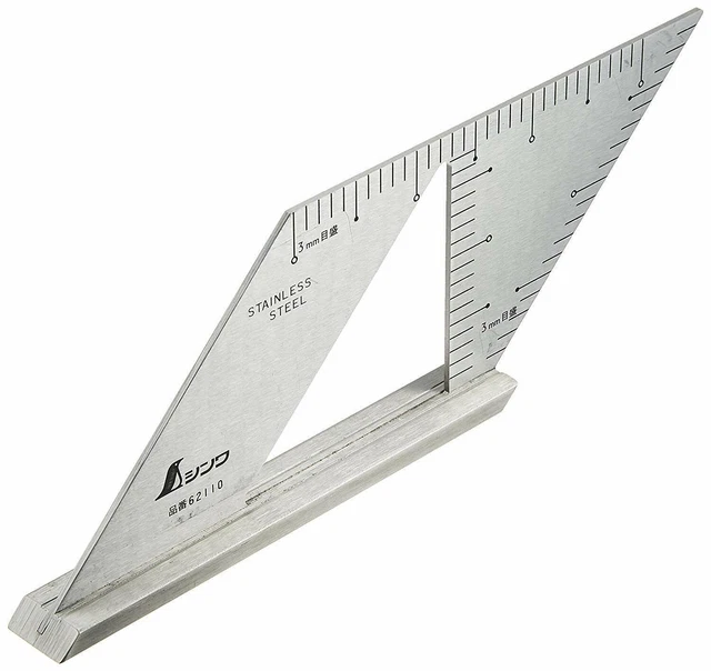 JAPANESE SHINWA SQUARE Layout Miter ruler 45+90 Degrees carpenter ...