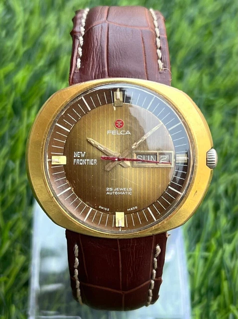 RARE FELCA NEW Frontier 25 Jewels Automatic Vintage Swiss Made Men's Wrist Watch £142.85 ...