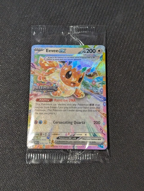 POKEMON EEVEE EX 075/131 Stamped Prismatic Evolutions Surprise Box ...