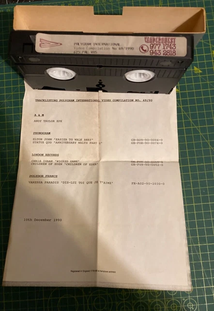 POLYGRAM INTERNATIONAL PROMO VHS video cassette compilation 49/90 ...