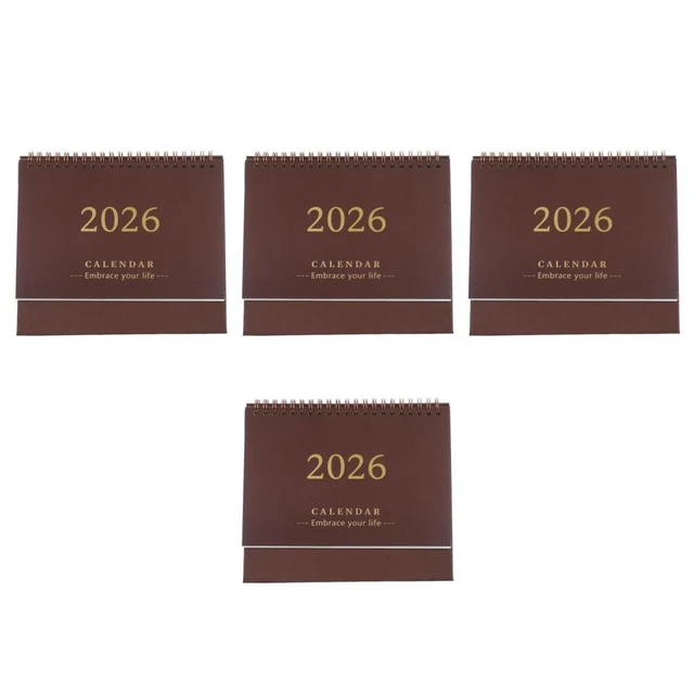 4 PCS 2026 Desk Calendar Office Travel 2025-2026 Standing Flip Table £ ...