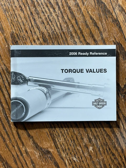 GENUINE HARLEY DAVIDSON Torque Values Manual Book Rare 99959-06 Dealer ...
