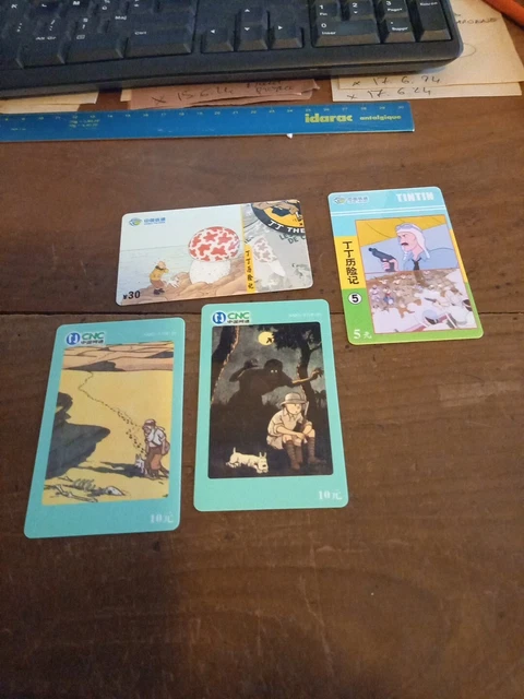 LOT DE 4 cartes téléphoniques chinoises Tintin EUR 5,00 - PicClick FR