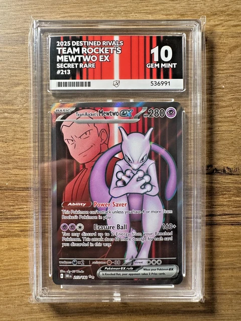 POKEMON TCG DESTINED Rivals Team Rocket's Mewtwo ex 213/182 Secret ACE ...