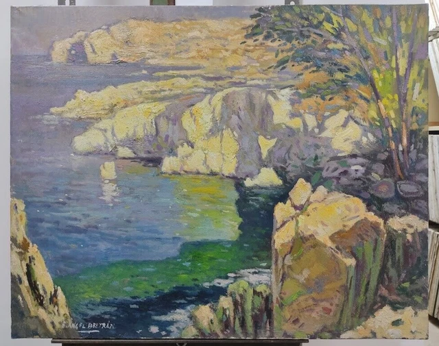 TABLEAU HUILE PAYSAGE Impressionniste Marine Plage XXème EUR 280,00 - PicClick FR