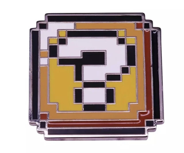 8 BIT POWER Up Question Mark Arcade Mario NES SNES Retro Metal Enamel ...