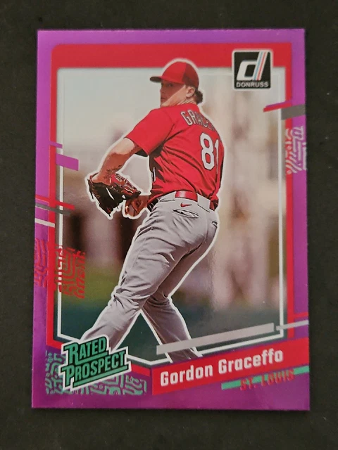 2023 DONRUSS RATED Prospect Holo violet parallèle Gordon Graceffo #73 Cardinals EUR 2,23 ...