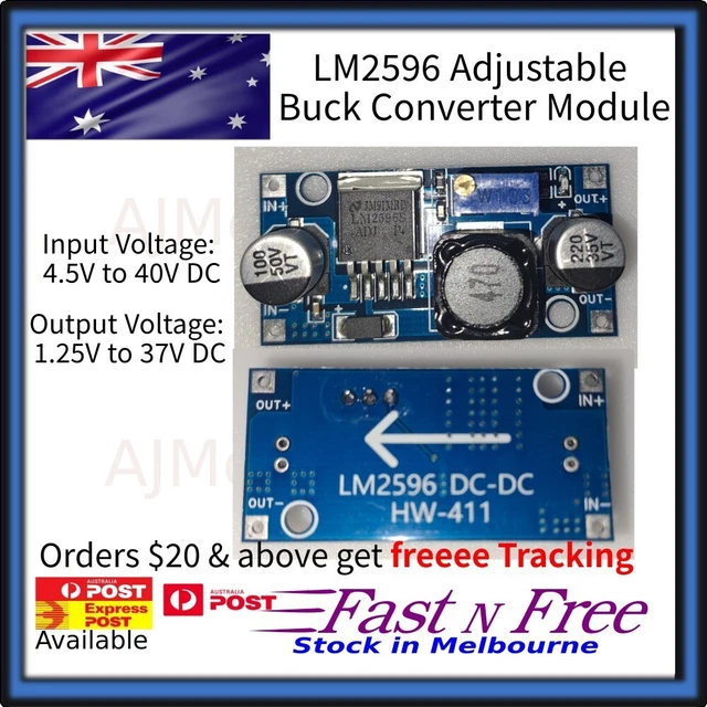 LM2596 DC-DC ADJUSTABLE Voltage Buck/Step-Down Converter Module Regulator AU $3.45 - PicClick AU