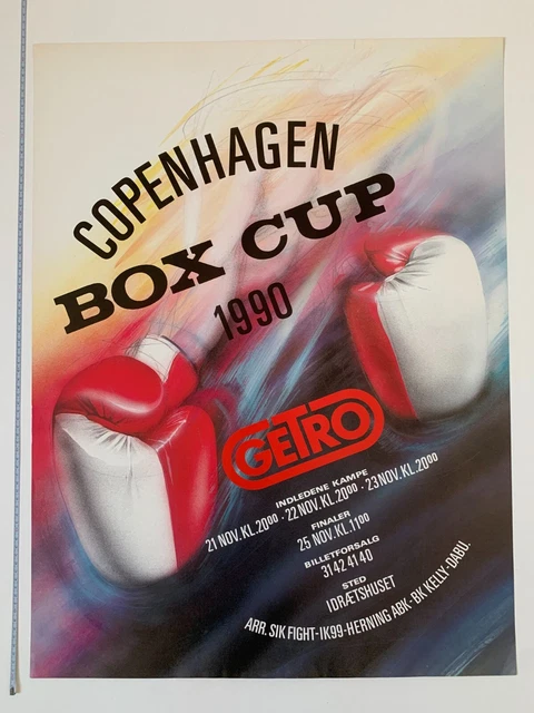 1990 COPENHAGEN BOX Cup Denmark Vintage Poster Boxing £138.88 - PicClick UK
