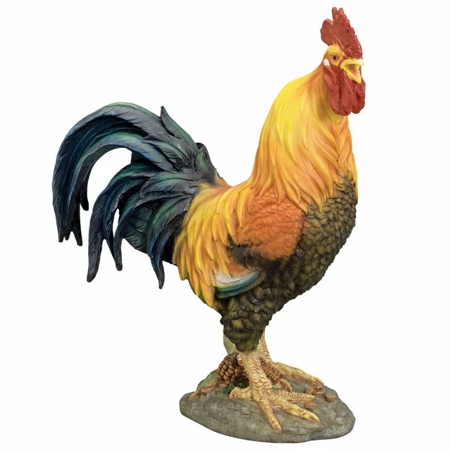 LIFE SIZED REALISTIC Looking Country Farm Rooster Garden Sculpture £89. ...