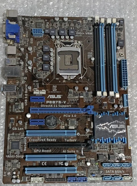 [USED PART] BIOS check only, ASUS P8B75-V motherboard IO panel LGA1155 ...