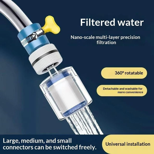 FAUCET FILTER KITCHEN Foamer Shower Universal Rotary Water Purifier ...