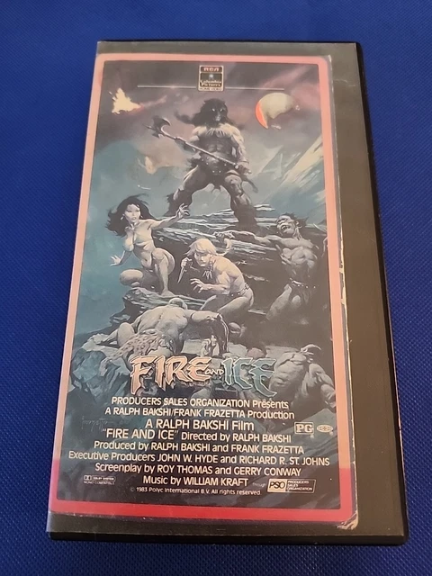FIRE AND ICE VHS RCA Tape 1983 Ralph Bakshi Animated Fantasy 80’s Frank ...