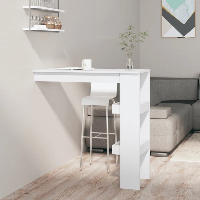 WALL BAR TABLE White 102x45x103.5 cm Engineered Wood £92.44 - PicClick UK