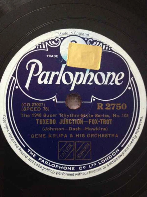 GENE KRUPA AND His Orchestra - Tuxedo Junction / Drummin' Man (Shellac, 10") EUR 23,40 - PicClick DE